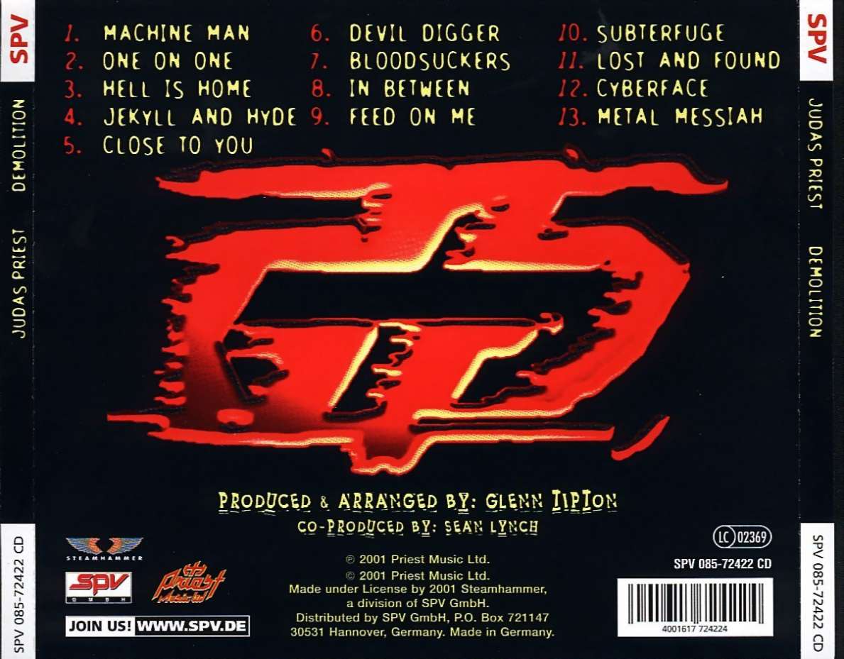 Judas Priest Demolition : Back | CD Covers | Cover Century | Over 1.000 ...